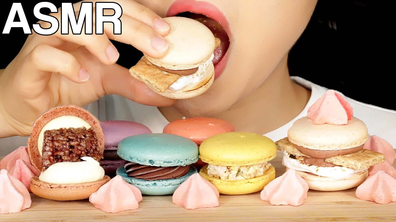 ASMR Macarons & Meringue Cookies 마카롱, 머랭쿠키 먹방 Eating Sounds Mukbang ...