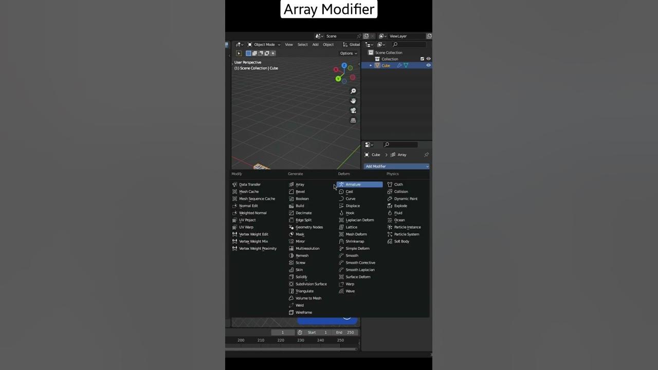 Short tutorial - Modifiers - Array Modifier - YouTube