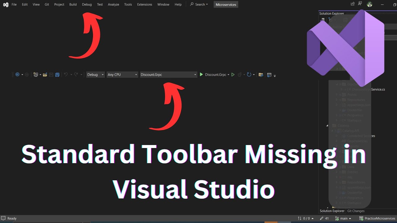 How To Fix Missing Standard Toolbar In Visual Studio YouTube How To Fix Missing Standard Toolbar In Visual Studio YouTube