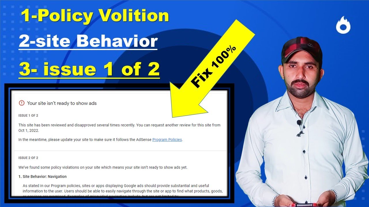 how to fix site Site Behavior Navigation Problem | Adsense Policy ...