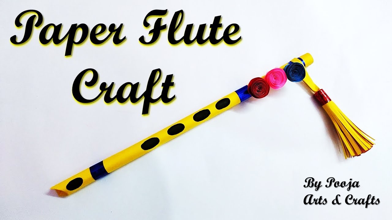 Flute Craft | How to make Krishna flute paper craft | Easy origami ...