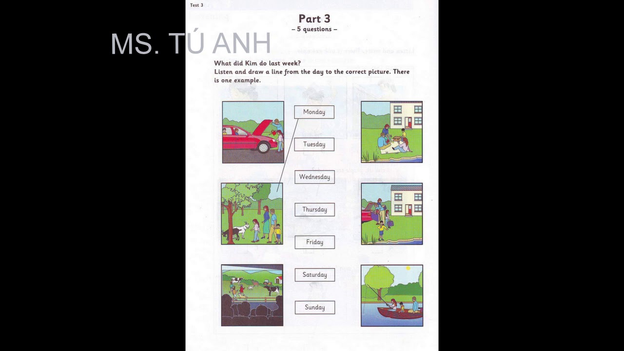 Listening A1, Movers 6, Test 3- Part 3 - YouTube