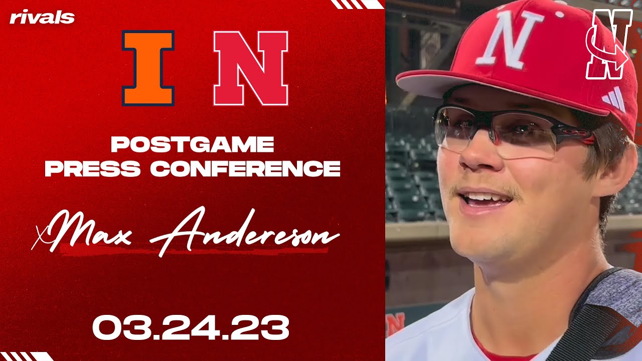 Nebraska Baseball: Max Anderson talks 8-4 win over Illinois - YouTube