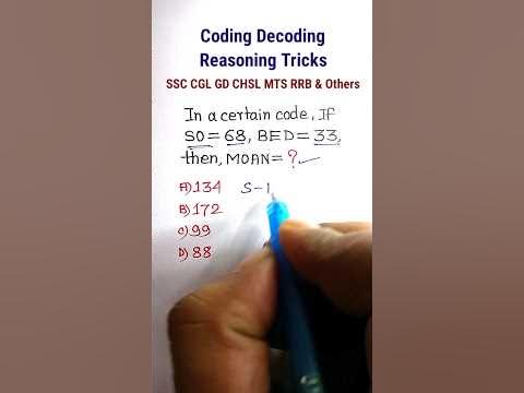 Coding Decoding | Coding Decoding Reasoning Tricks| Reasoning for SSC GD CHSL MTS WBPSC |#shorts ...