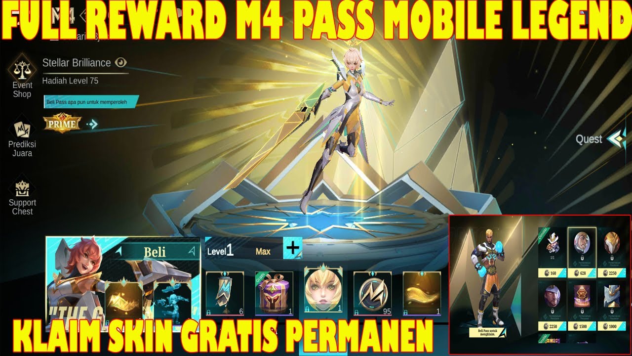 FREE SKIN NEW EVENT M4 PASS MOBILE LEGEND - YouTube