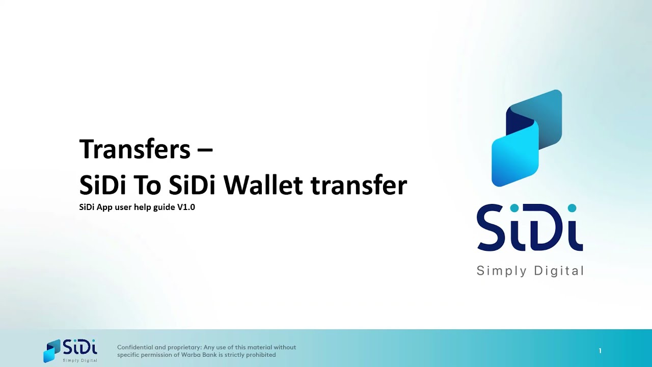 How to transfer money using SiDi Wallet-to-Wallet - YouTube