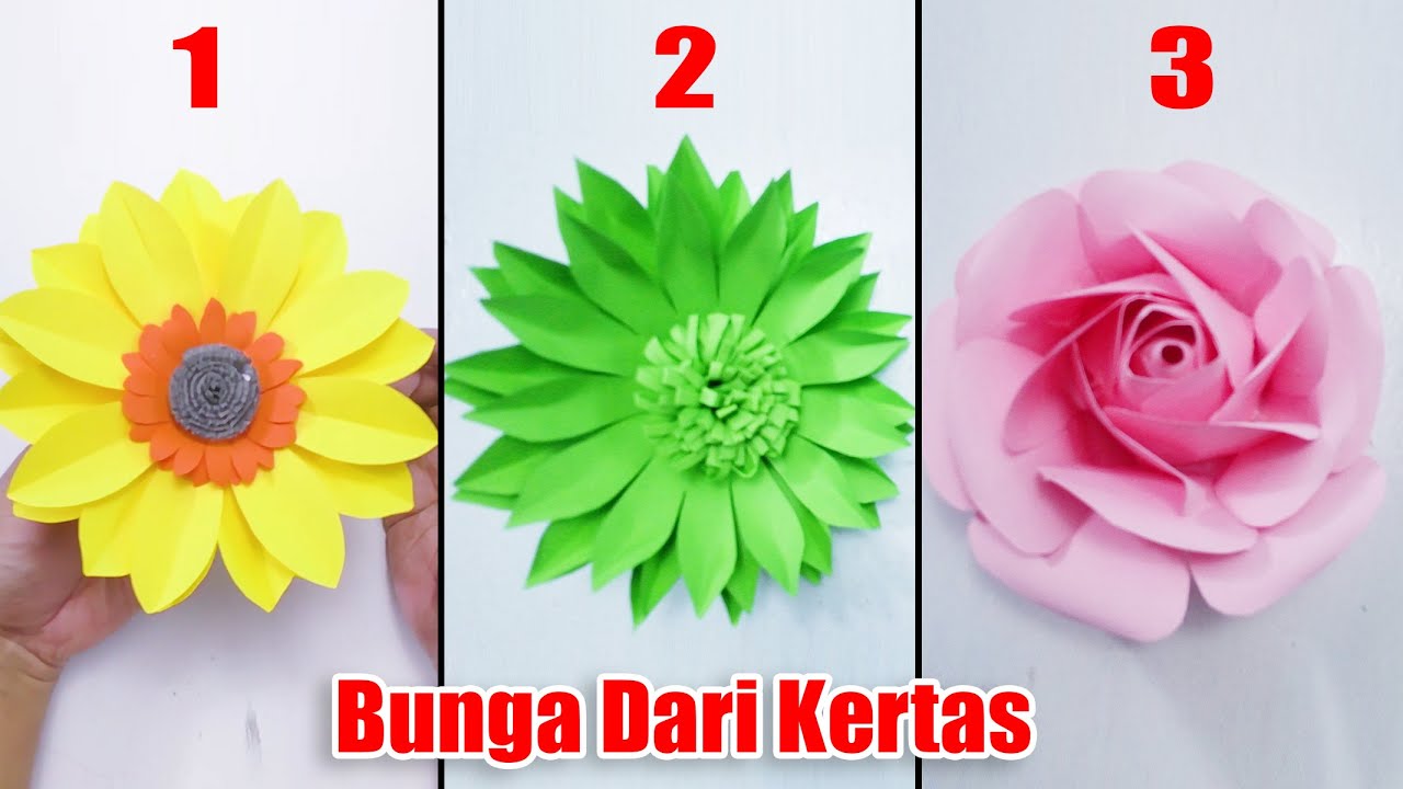 Cara Buat Bunga Kertas Mudah - kompilasi 8 - YouTube