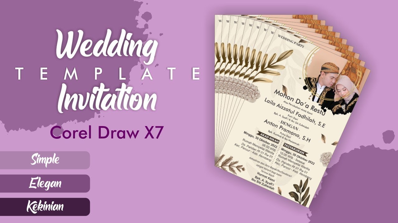 Free Template Wedding invitation terbaru corelDraw X7 - YouTube