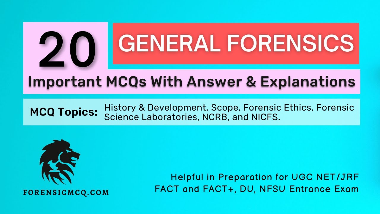 20 Important MCQs on General Forensic Science | Unit-I | 5000 MCQ ...