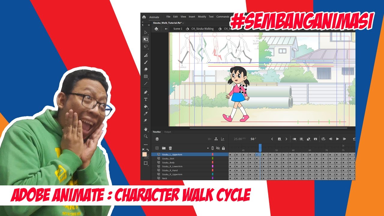 Adobe Animate CC | Character Walk Cycle - YouTube