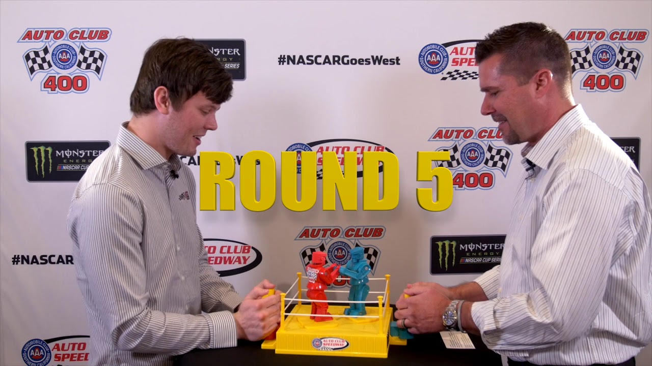 Erik Jones vs Dave Allen Rock'Em Sock'Em Auto Club Speedway NASCAR ...