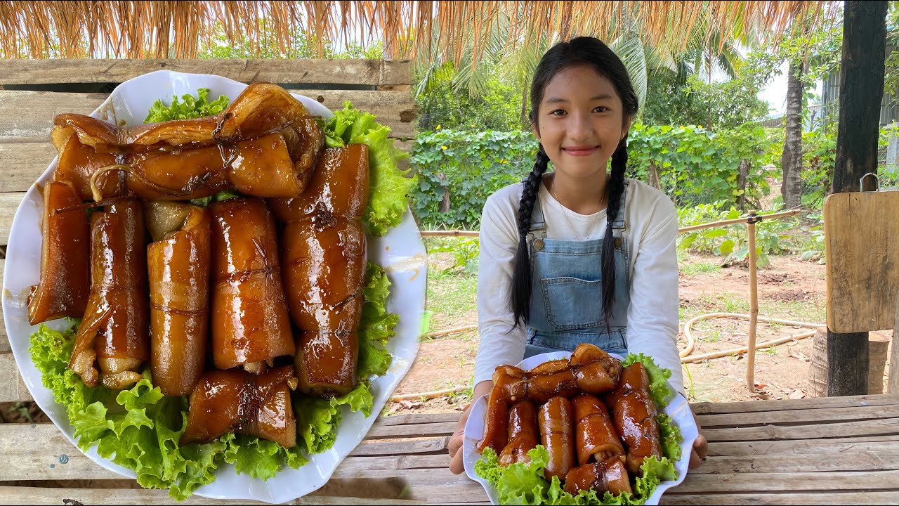 Eng cooking: Yummy pork skin recipe / Braised pork skin cooking - YouTube