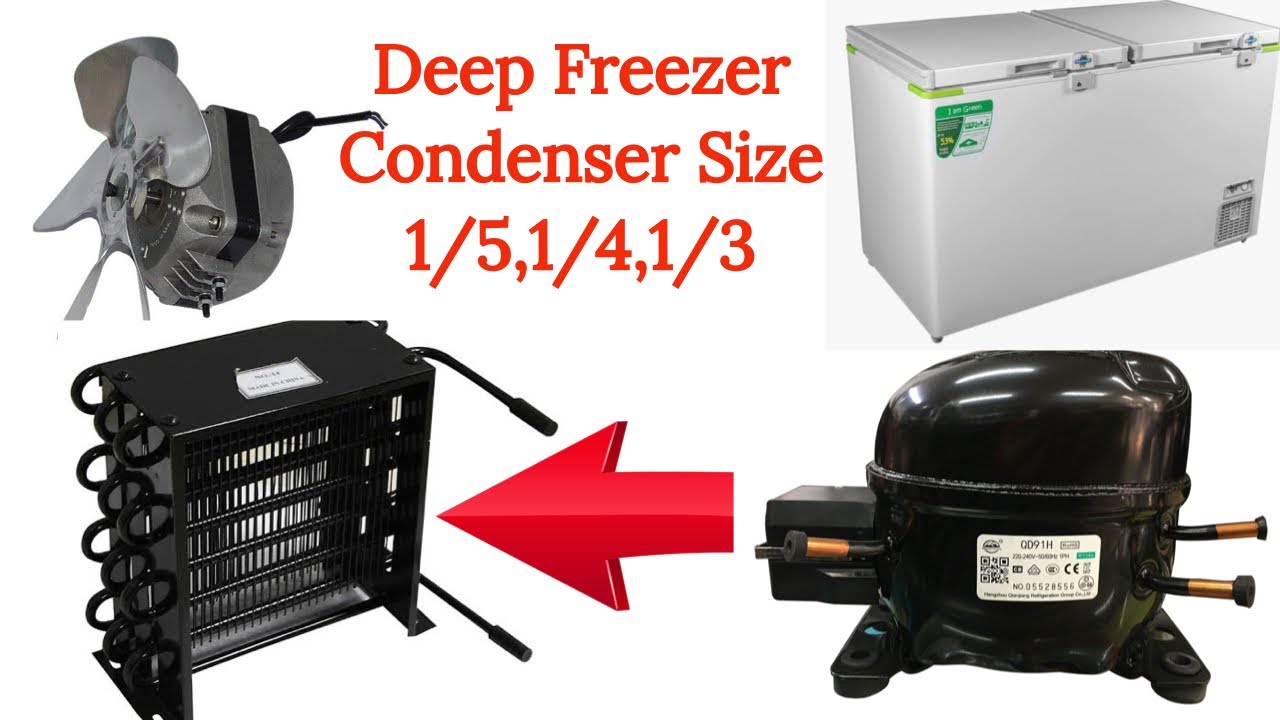 Deep freezer condenser calculation with compressor power 1/5,1/4,1/3 ...