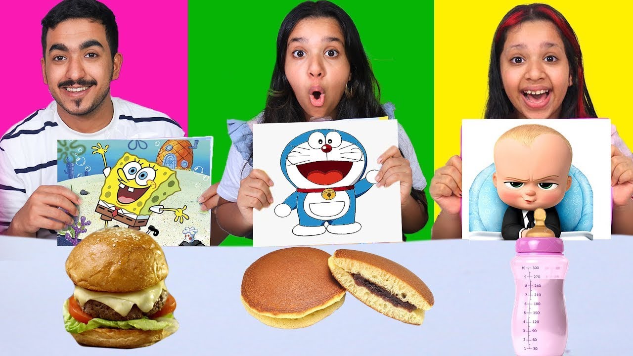 शफा और हमने कार्टून वाले फूड्स खाये - YouTube