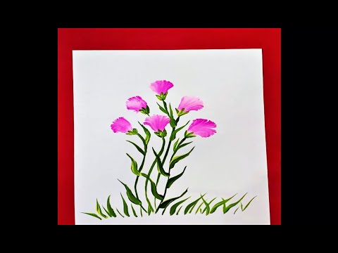 One Stroke Painting | One Stroke Flowers for Beginners | Easy Flower ...