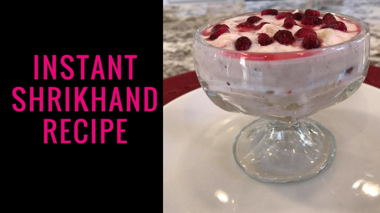 Instant Shrikhand Recipe | Strawberry Based Mixed Fruit Shrikhand Made ...
