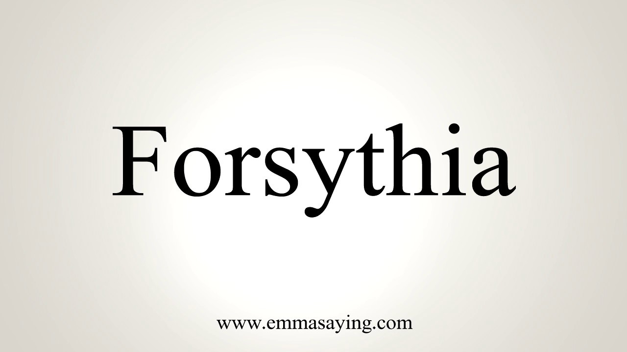 How To Pronounce Forsythia - YouTube