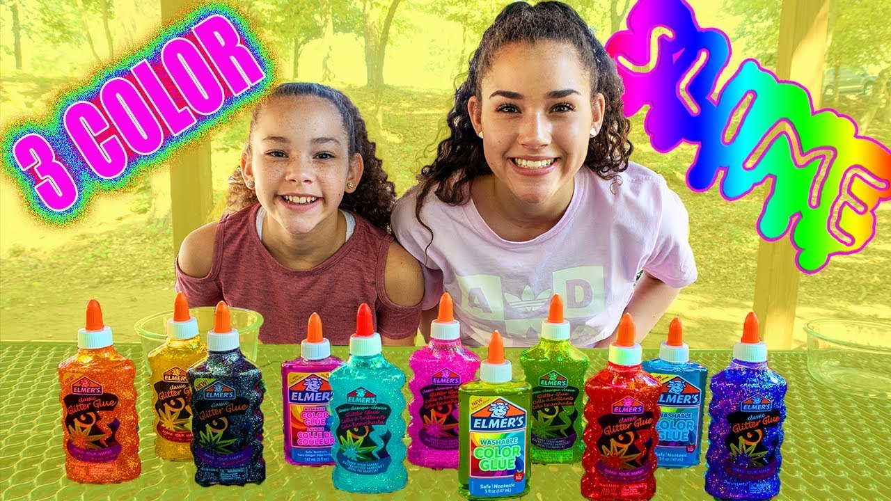 3 Colors Of Glue Slime Challenge!! NEW COLORS!! - YouTube
