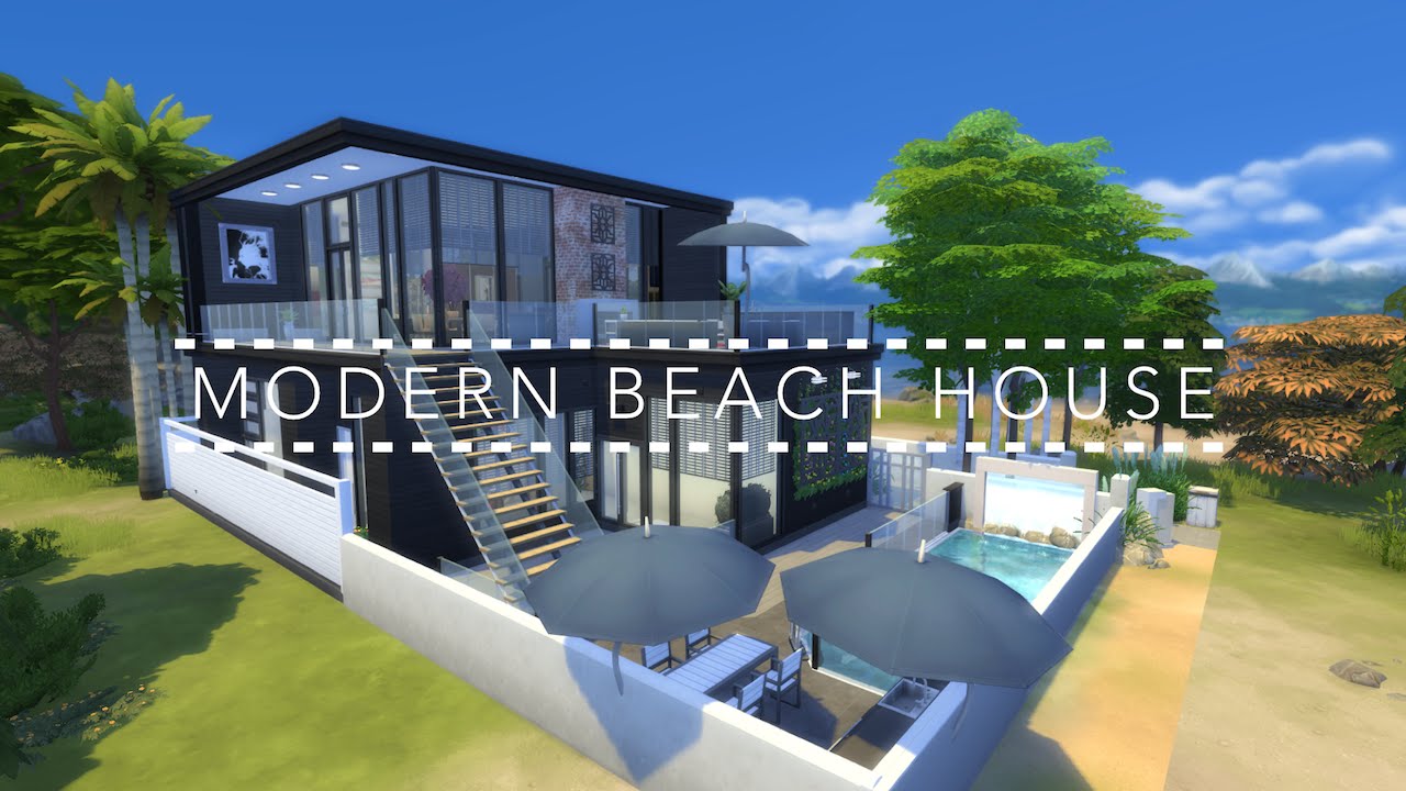 Modern Beach House | The Sims 4 Speed Build - YouTube