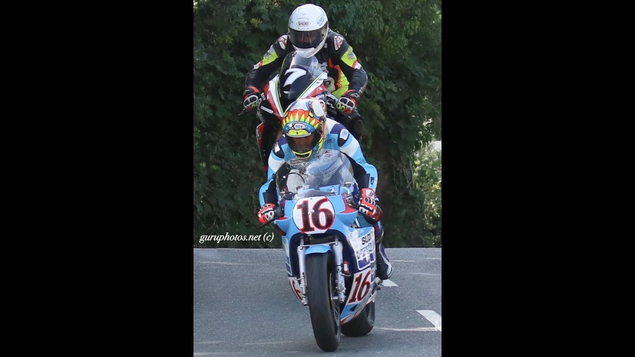 Ballaugh Bridge TT Isle of Man & Manx GP bike racers jumping Ballaugh ...