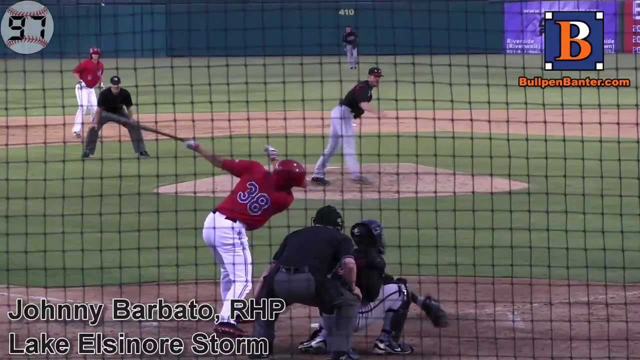 JOHNNY BARBATO PROSPECT VIDEO, RHP, LAKE ELSINORE STORM #PADRES - YouTube