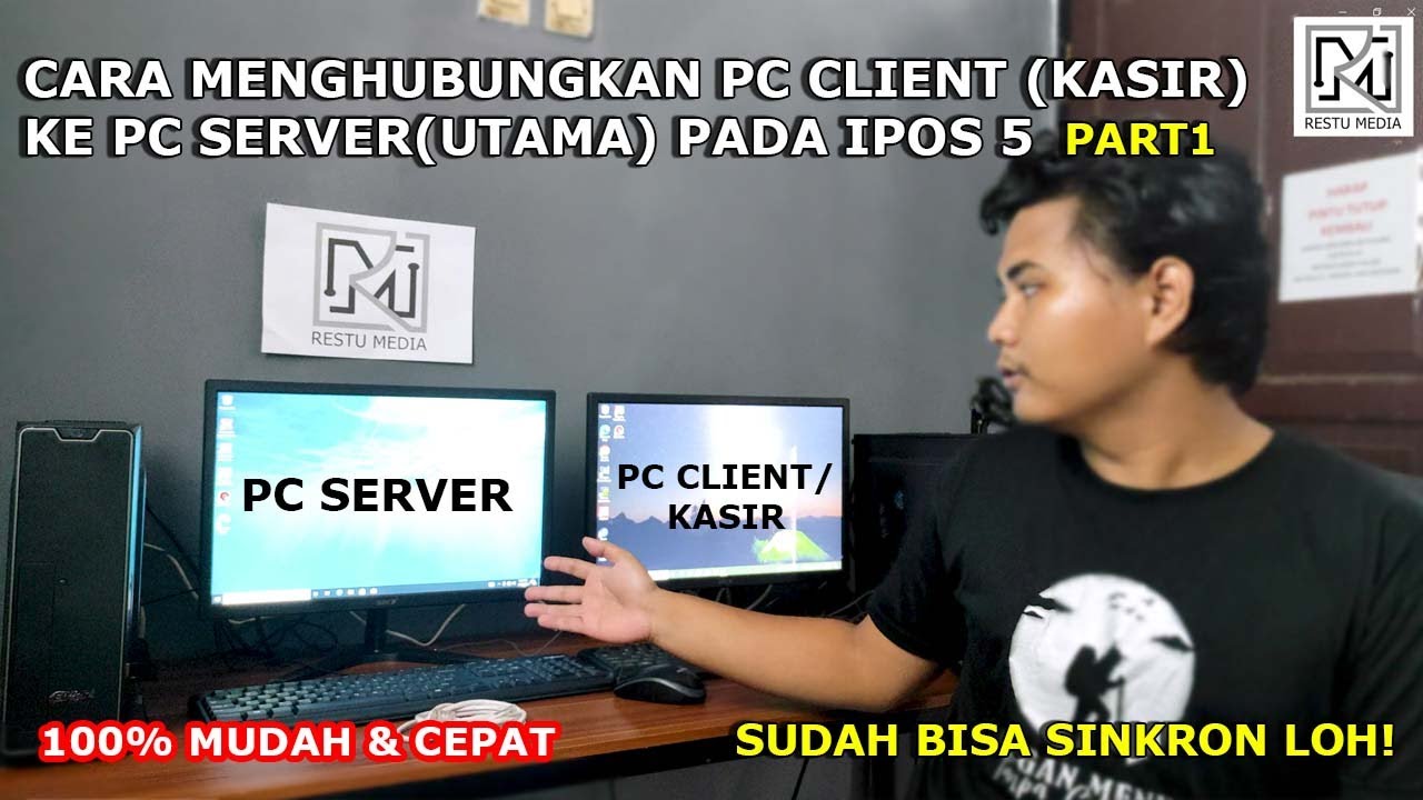 CARA MENGHUBUNGKAN PC KASIR KE PC SERVER DI PROGRAM TOKO IPOS 5 & IPOS 4 VIA KABEL LAN | PART 1 ...