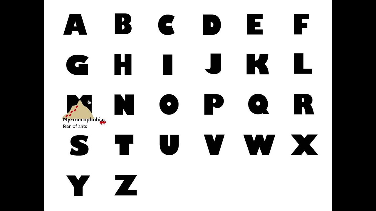 Interactive Alphabet: Phobias - YouTube