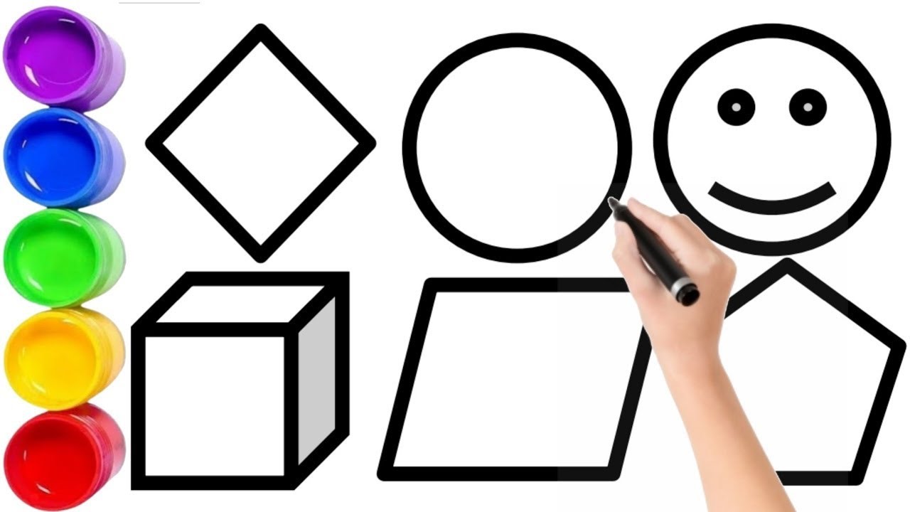 Learn shapes, colors, Education video for kids 2d shapes drawing ...
