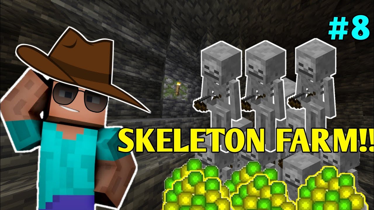 I MADE A SKELETON FARM IN MY MINECRAFT SURVIVAL||MINECRAFT GAMEPLAY#8 ...