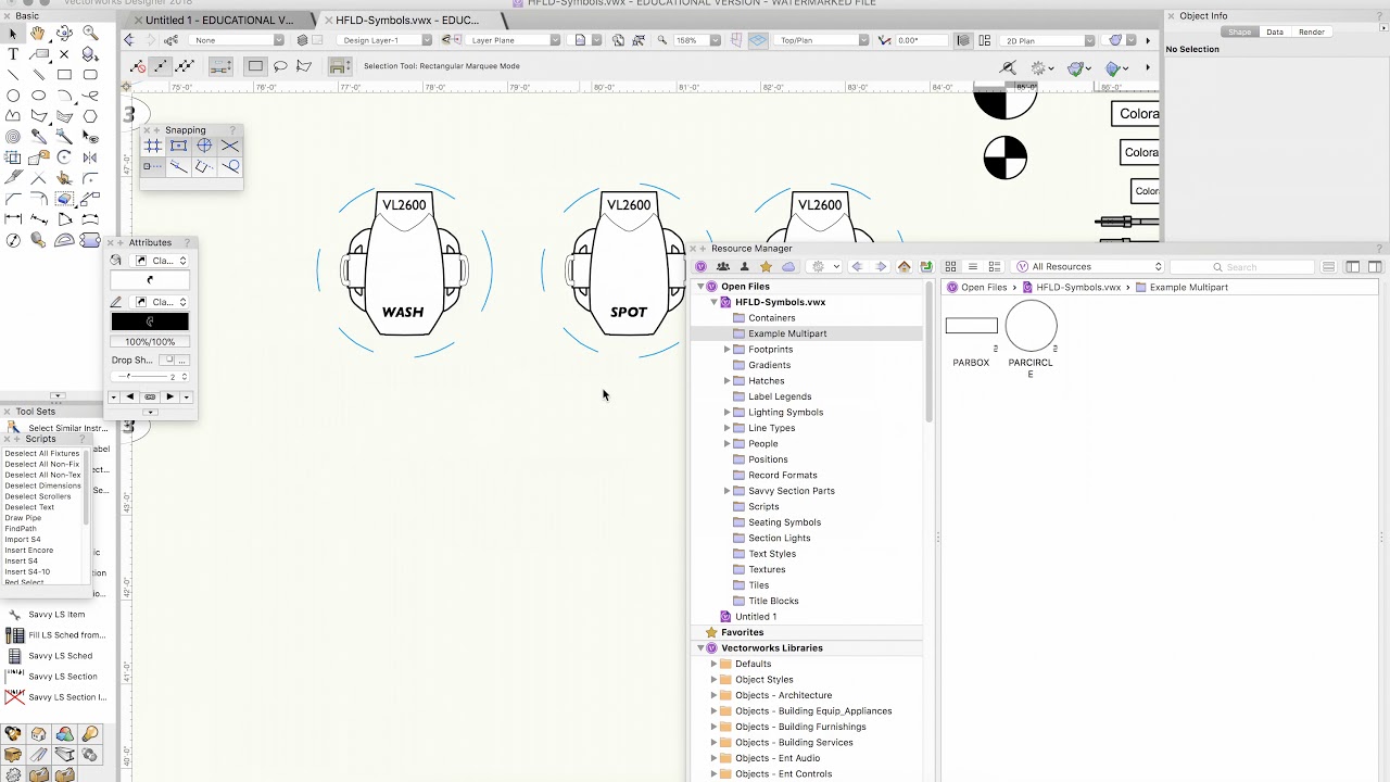 Creating a Multi-Part Fixture in Vectorworks Spotlight - YouTube