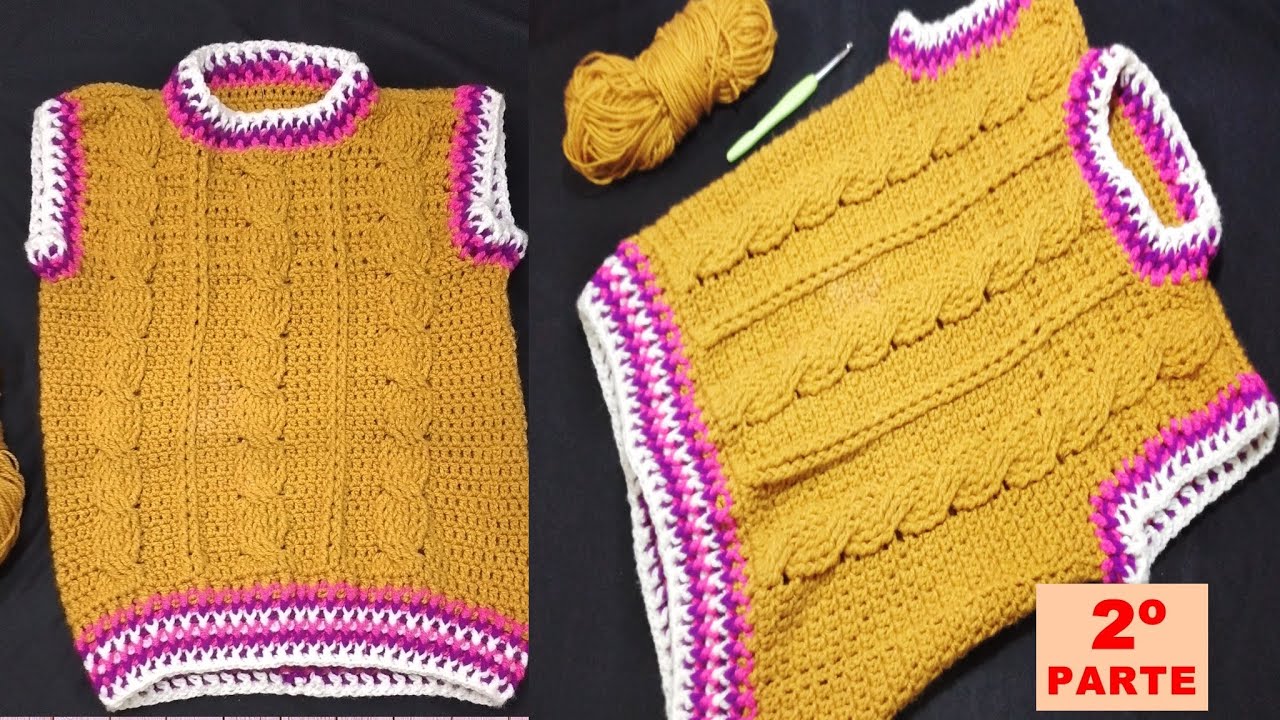 COMO TEJER UN CHALECO O PULLOVER CON EL PUNTO TRENZA EN RELIEVE PASO A ...