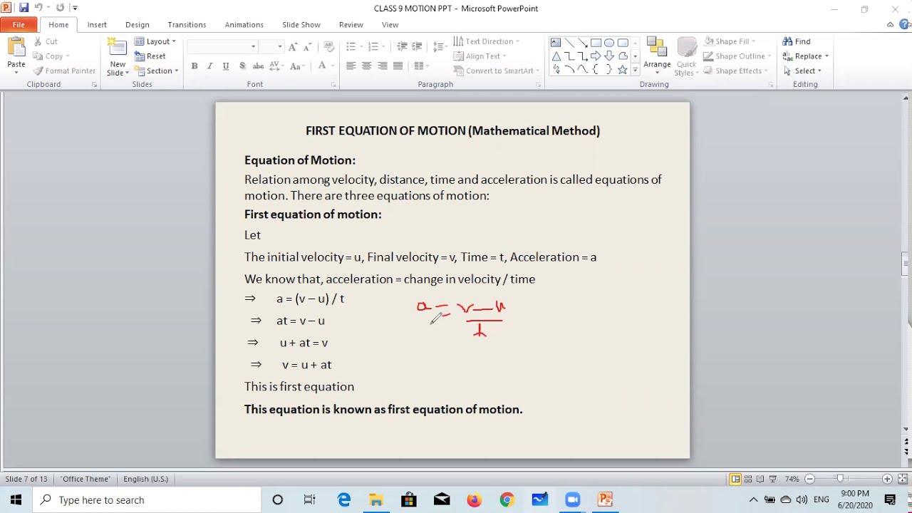 CBSE CLASS 9 DERIVATIONS OF THREE EQUATIONS OF MOTION LIVE CLASS - YouTube