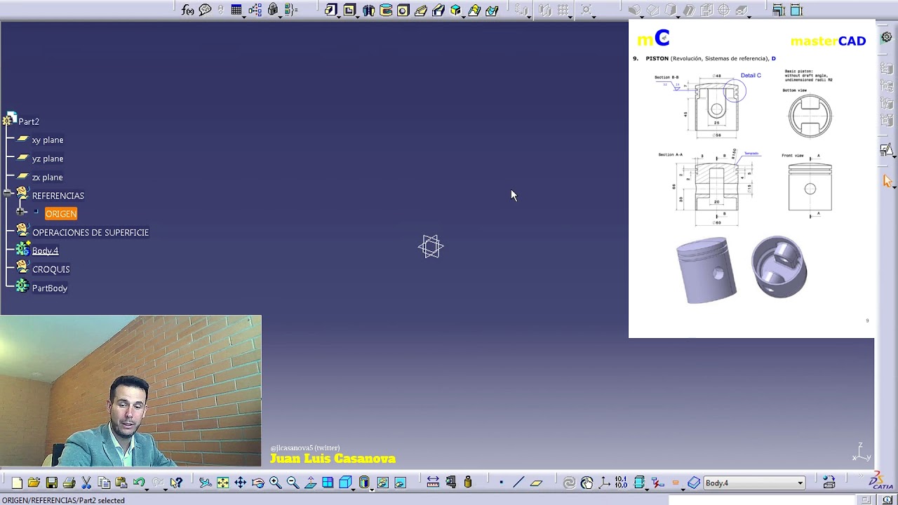 TRAILER CAPITULO 8 PART DESIGN PISTON CATIA V5 - YouTube