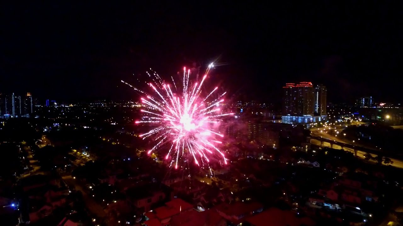2018 Fireworks around USJ | Drone Video - YouTube