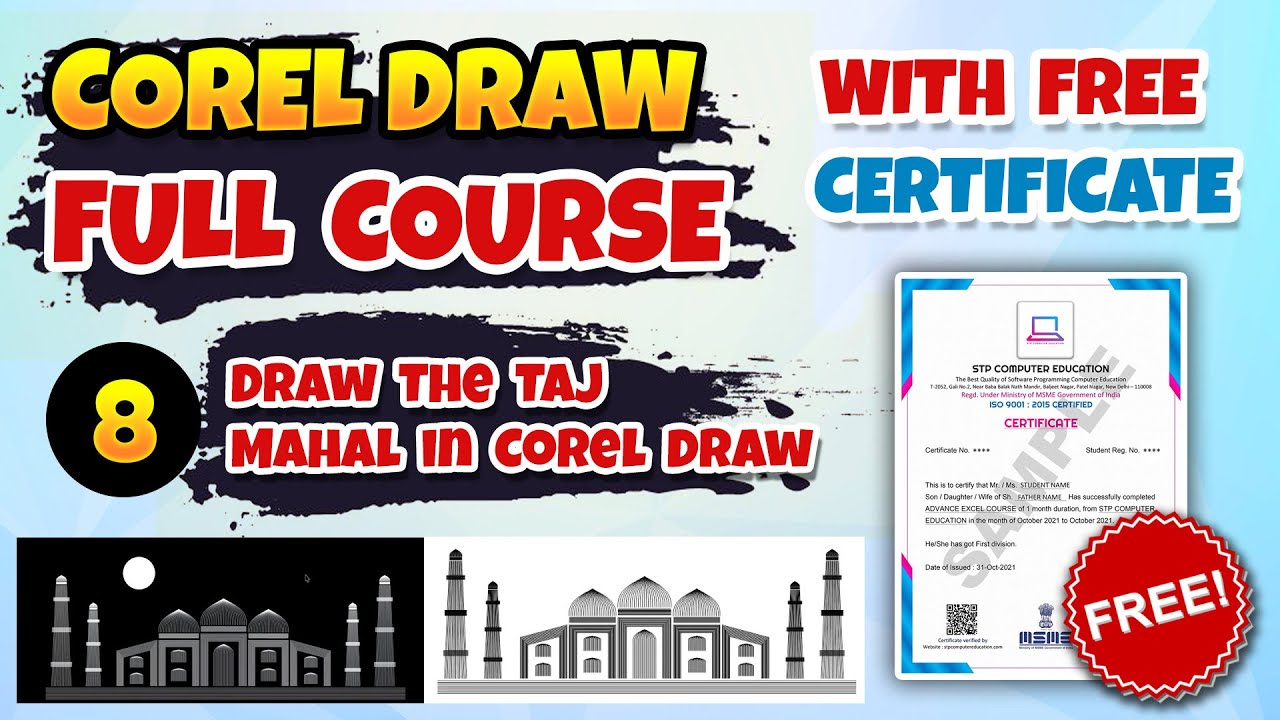 Draw The Taj Mahal in Corel Draw - Corel Draw Full Course | Ch - 8 ...