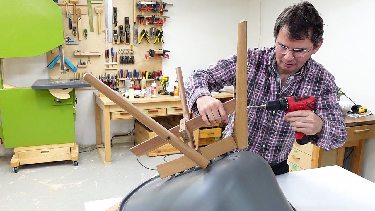 Splintered chair leg repair - YouTube
