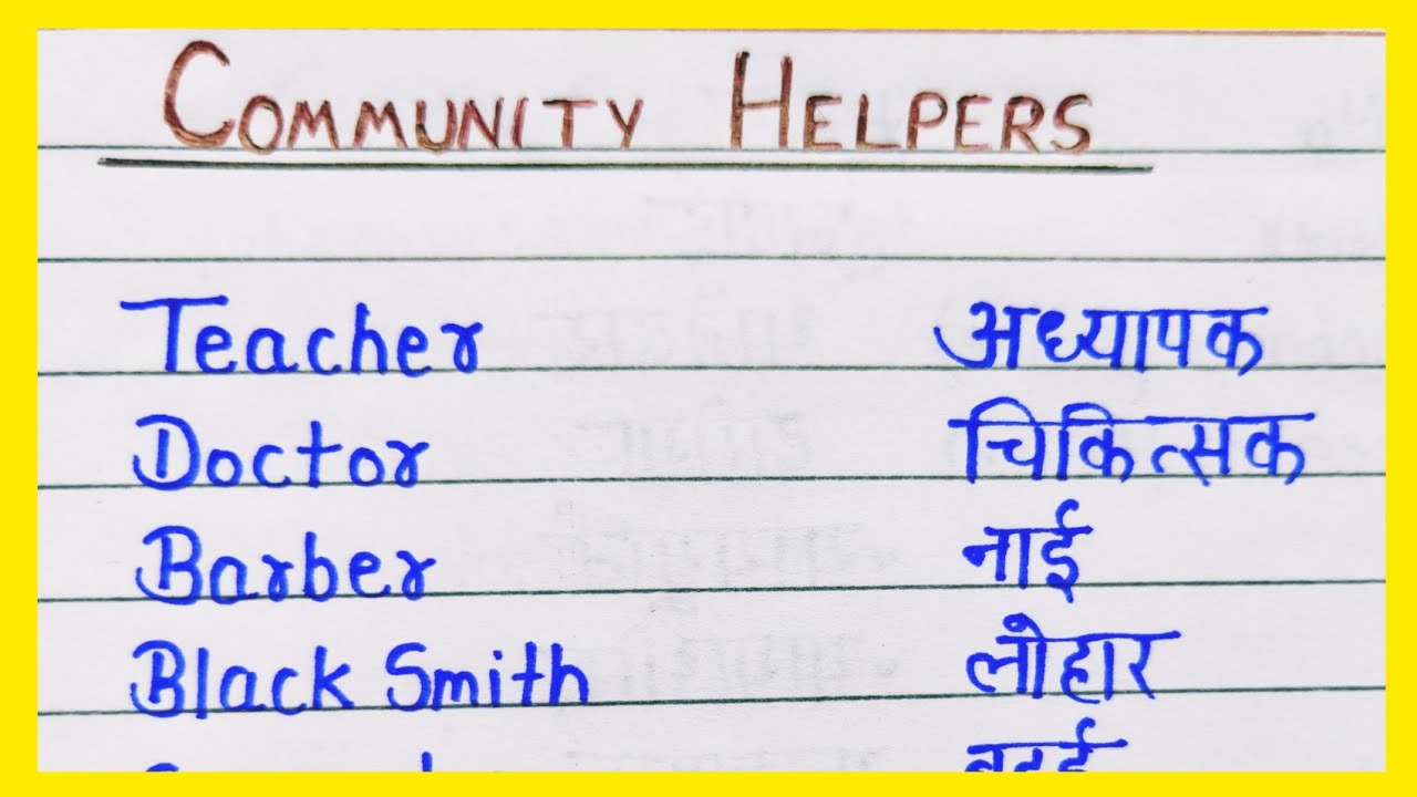 Name Of Community Helpers In English And Hindi Name Of Different name-of-community-helpers-in-english-and-hindi-name-of-different