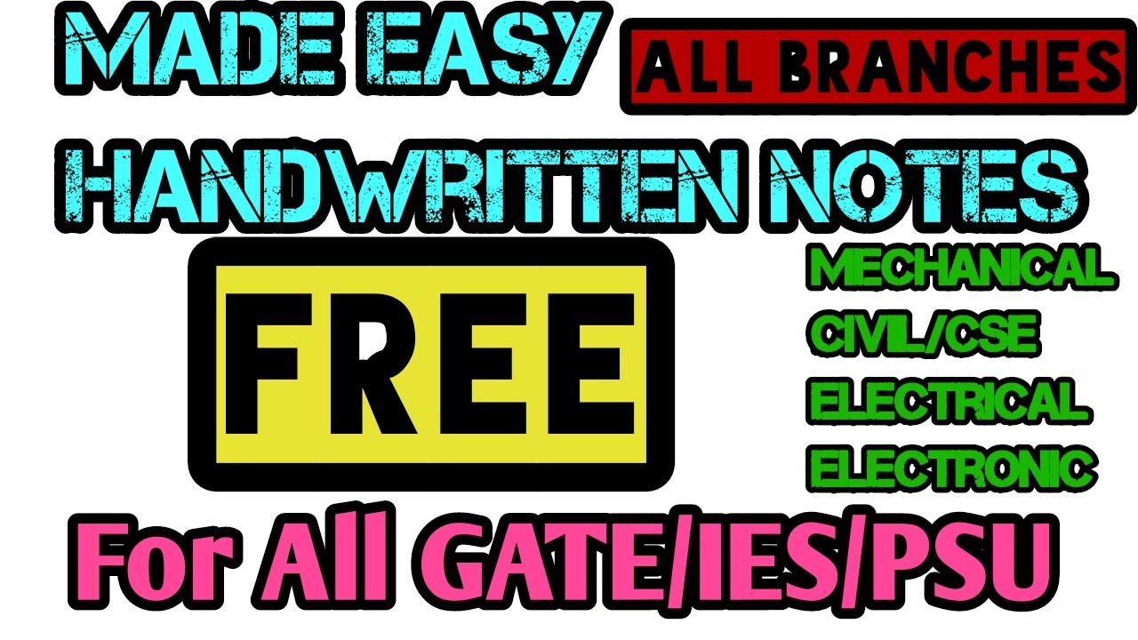 Made Easy Handwritten Notes For All Branches - YouTube