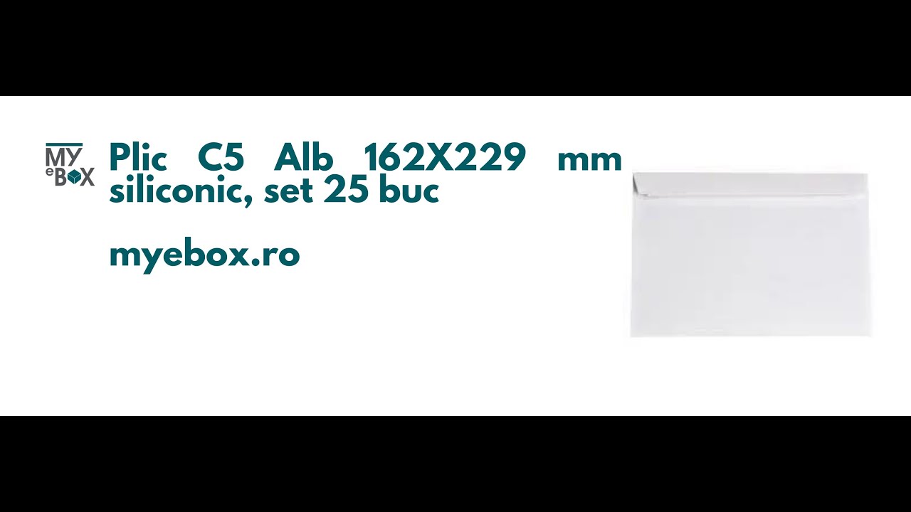 Plic C5 Alb 162X229 mm siliconic, set 25 buc I Plicuri corespondenta I ...