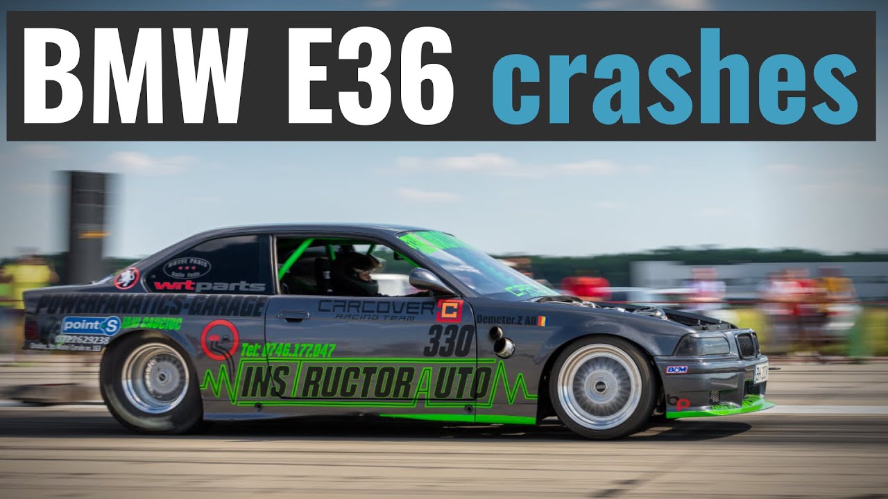 Drag Racing- BMW E36 TURBO 736HP crashes at 130km/h - YouTube
