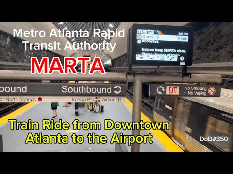 MARTA Train Ride from Downtown Atlanta to the Airport - YouTube