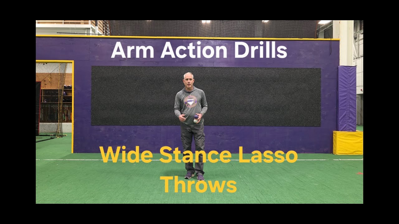 Arm Action Drills - Wide Stance Lasso Throws - YouTube