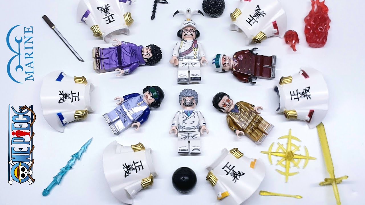 lego one piece | assemble admiral senggoku,garp,fujitora,aokiji,akainu ...