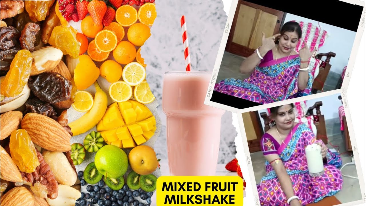 fruit Shake. you can eat this in every vrat # healthy# tasty #mixed ...