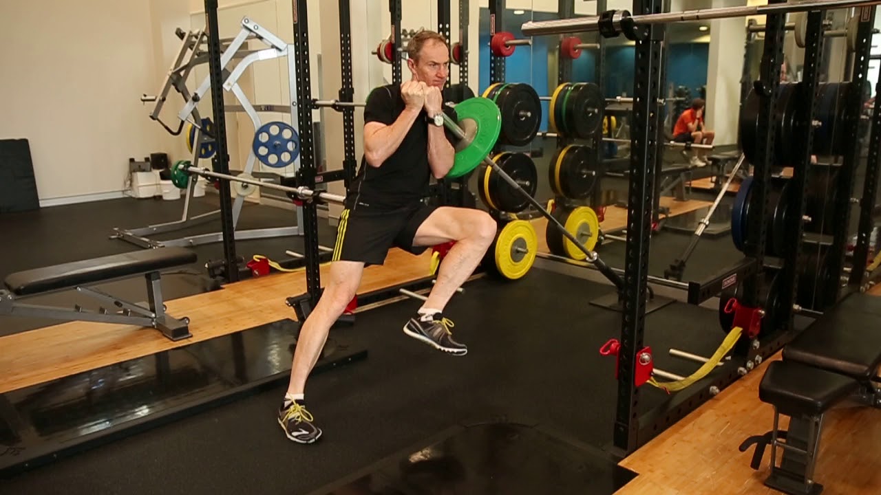 Landmine Speed Skater Squat - YouTube