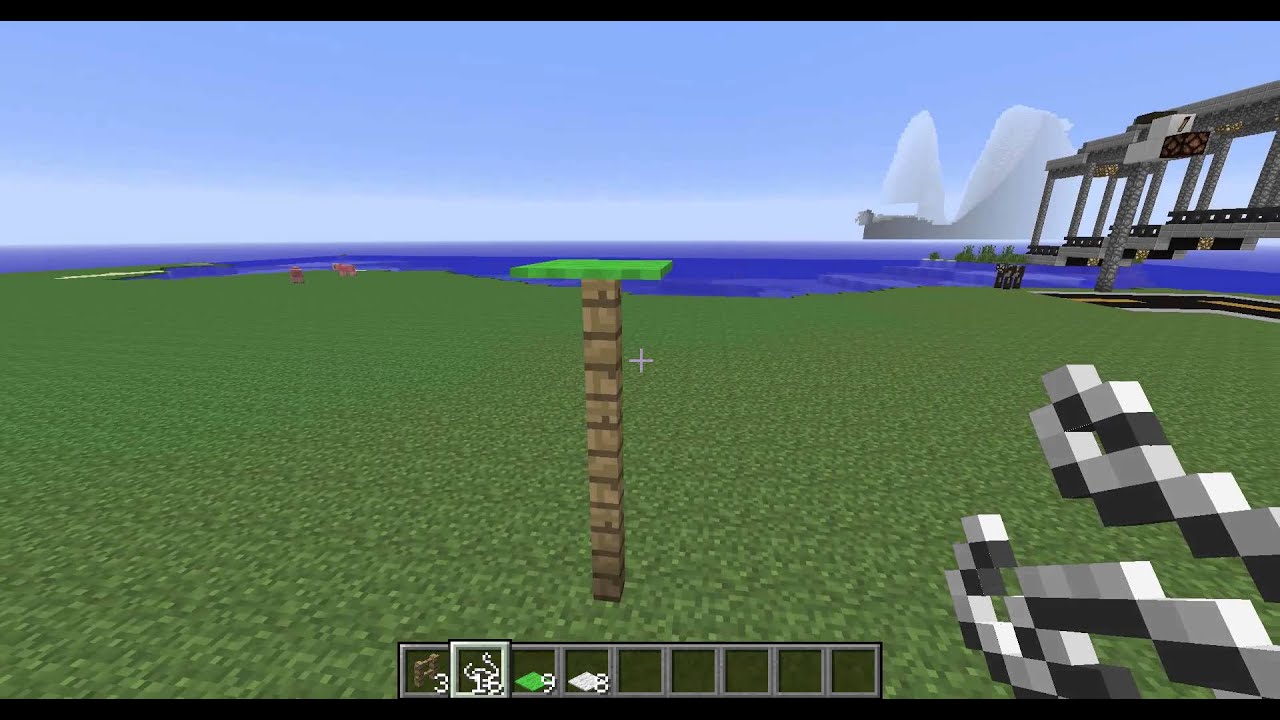 How to make a beach umbrela in minecraft - YouTube