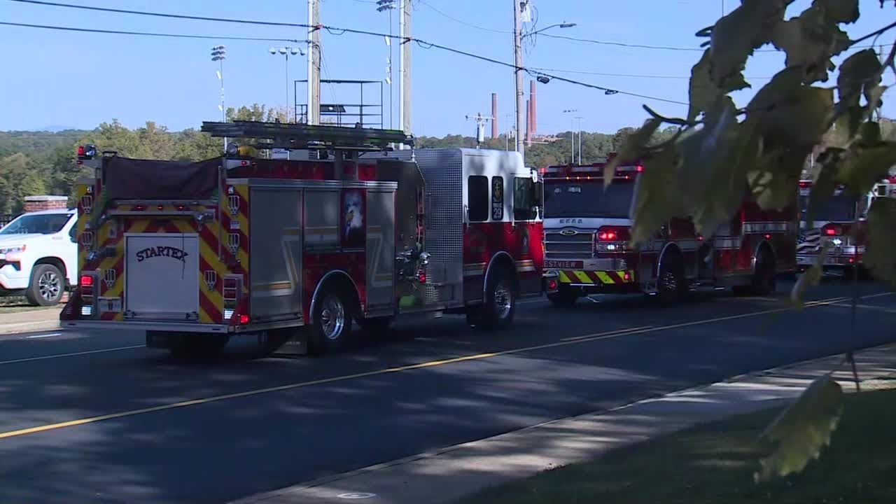 Emergency crews at scene of construction cave-in at school - YouTube