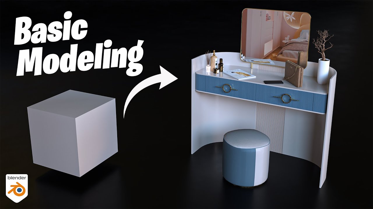 Make FURNITURE in Blender - Basic Modeling - YouTube