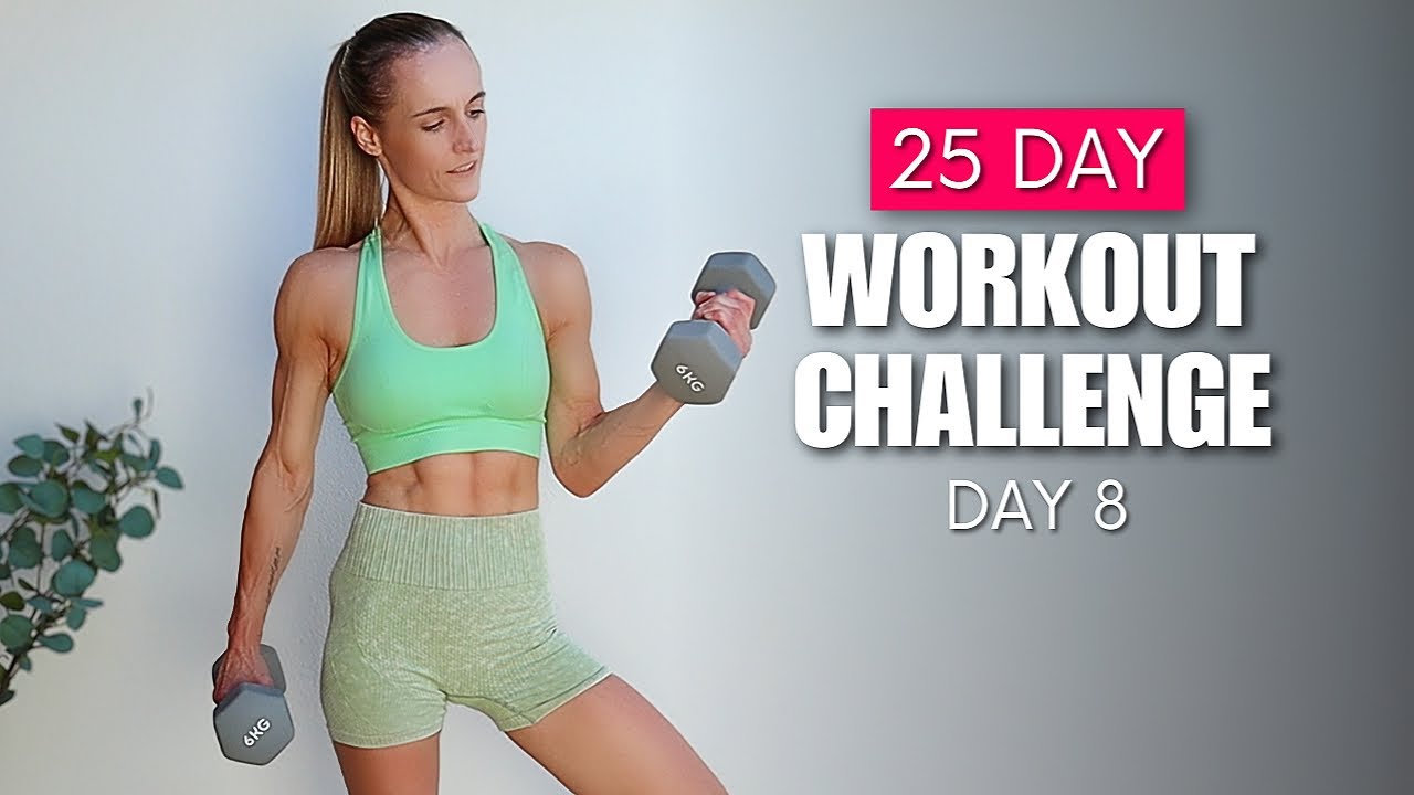 20 MIN FULL BODY WORKOUT AT HOME WITH DUMBBELLS | Day 8 - 25 Day ...