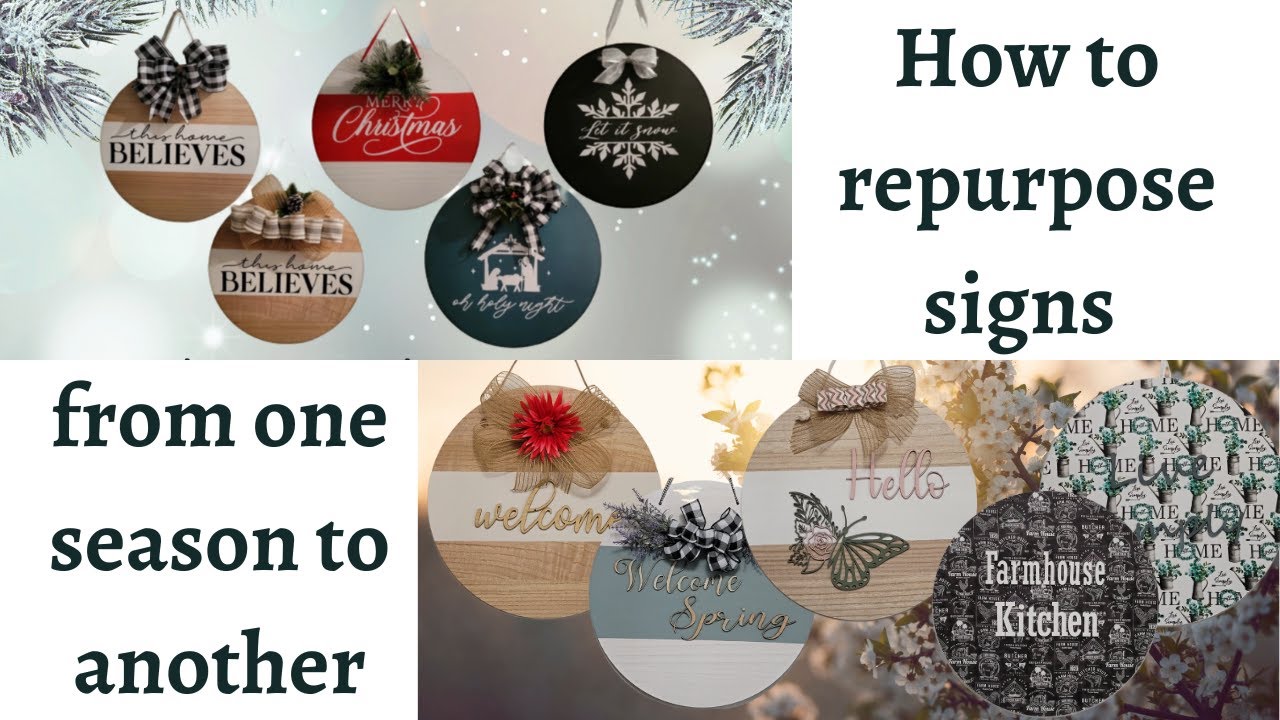 Using leftover Christmas signs for Spring | Upcycle for Spring - YouTube